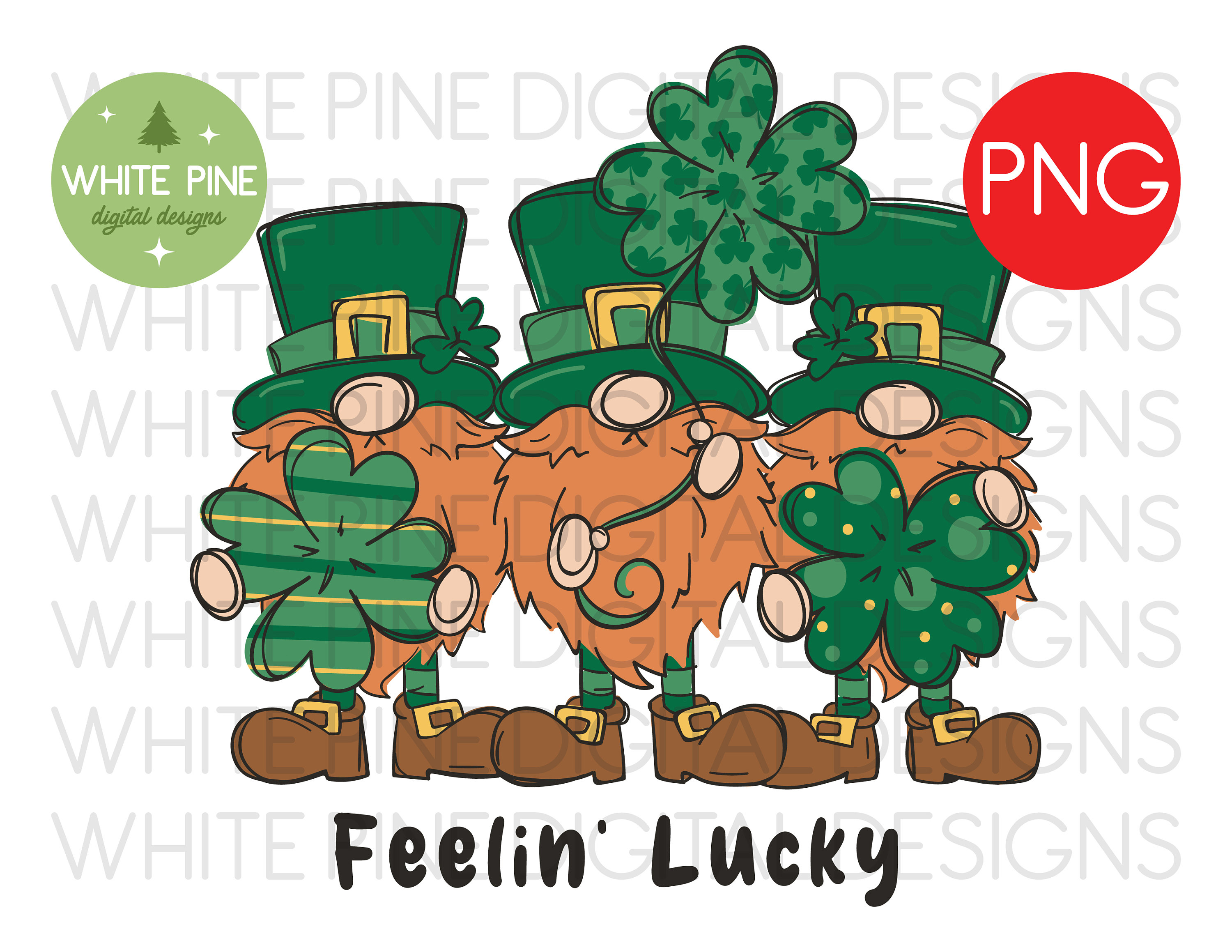 Feelin’ Lucky Leprechaun Gnomes PNG, St. Patrick’s Day Gnomes PNG ...