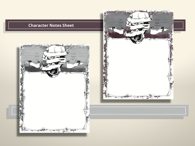 Dnd 5e Character Sheet 5th Edition Skeleton Spooky PDF for - Etsy