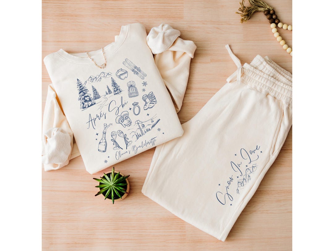 Winter Bachelorette Party Sweatsuit, Apres Ski Snow in Love, Bridal ...