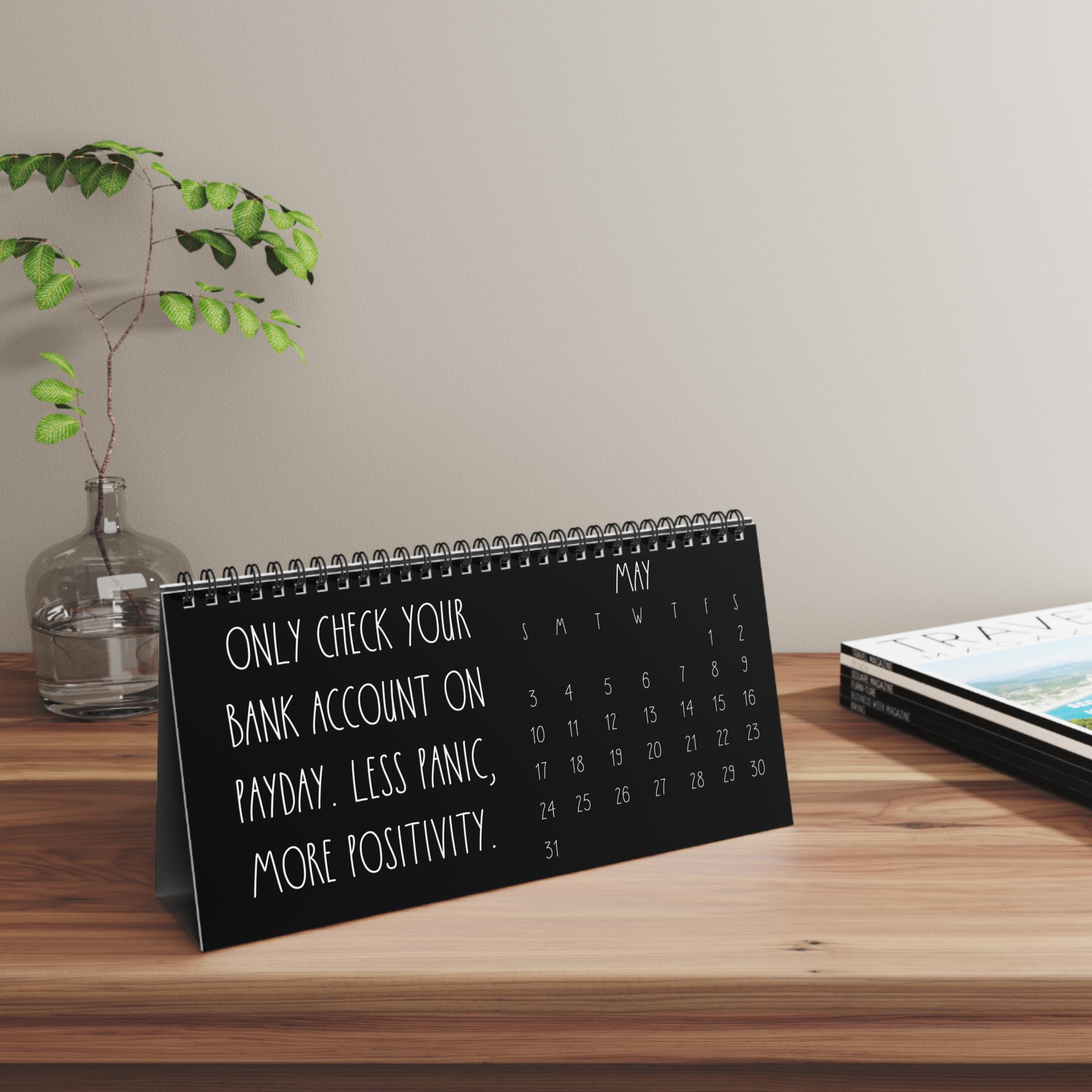 Desktop Calendar, 2026 Funny Office Humor Life Hacks, White Elephant ...