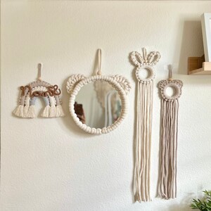 Teddy Bear Macrame Mirror - Etsy