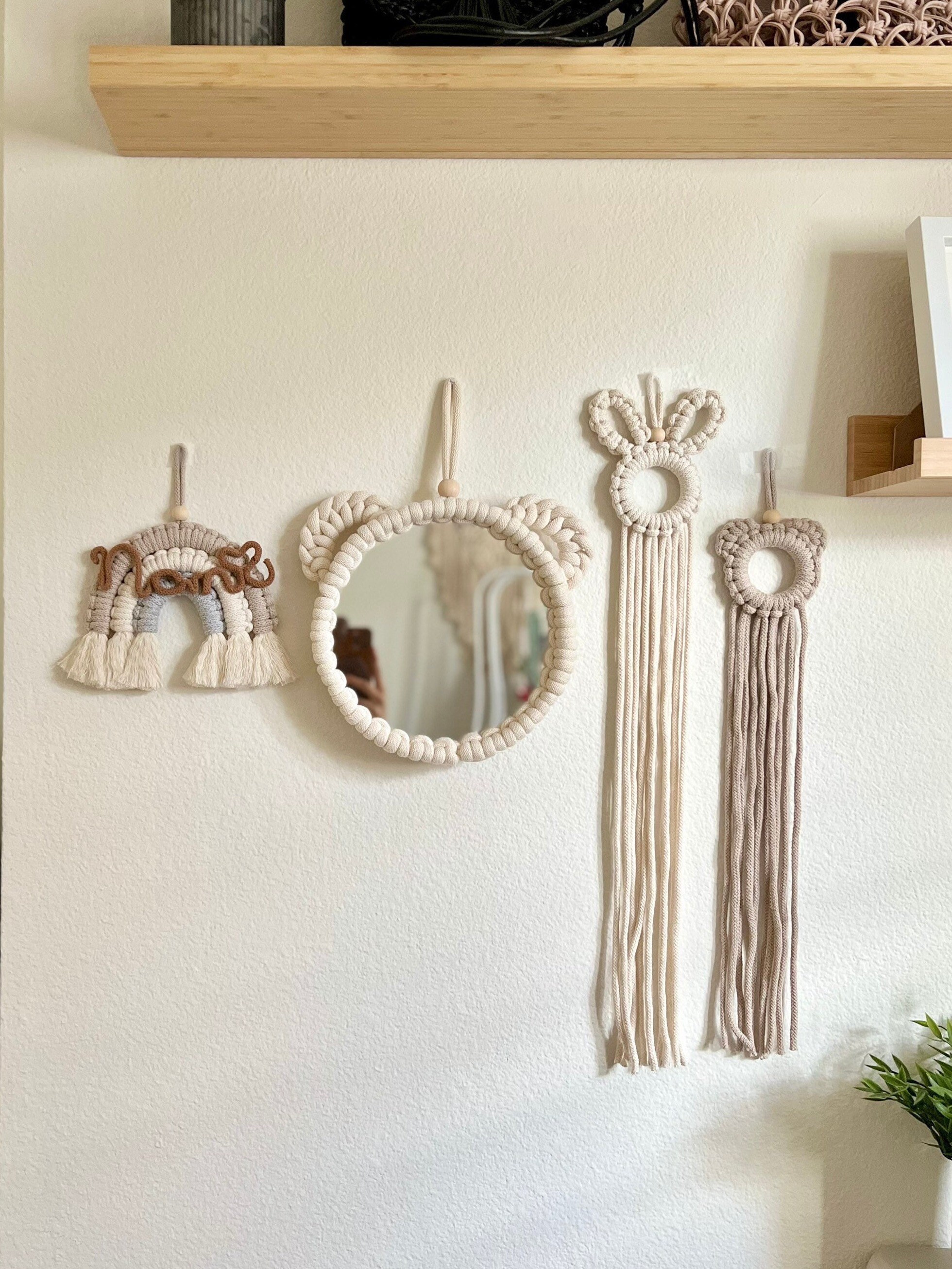 Teddy Bear Macrame Mirror - Etsy