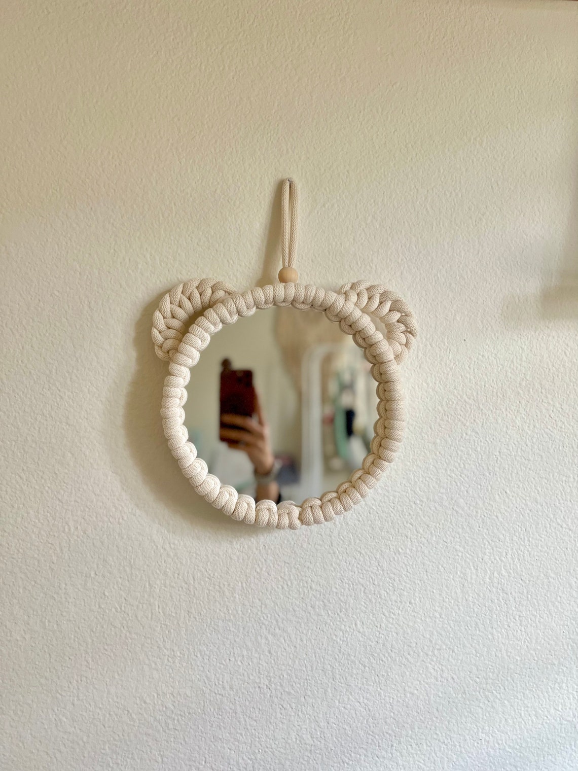 Teddy Bear Macrame Mirror - Etsy