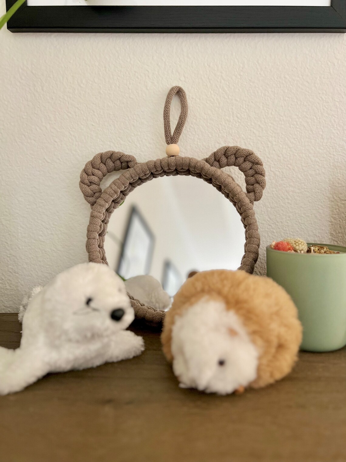 Teddy Bear Macrame Mirror - Etsy