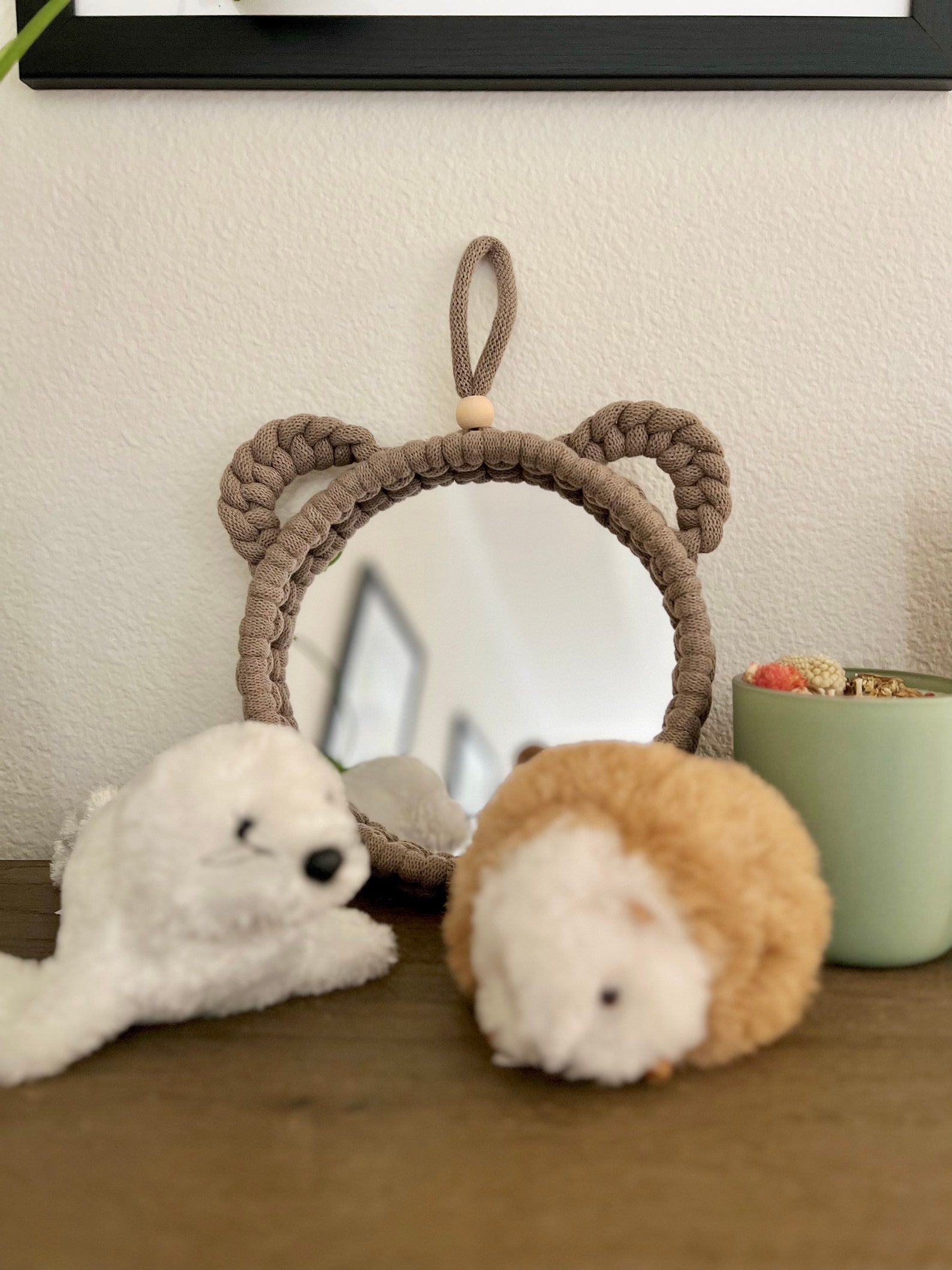 Teddy Bear Macrame Mirror - Etsy