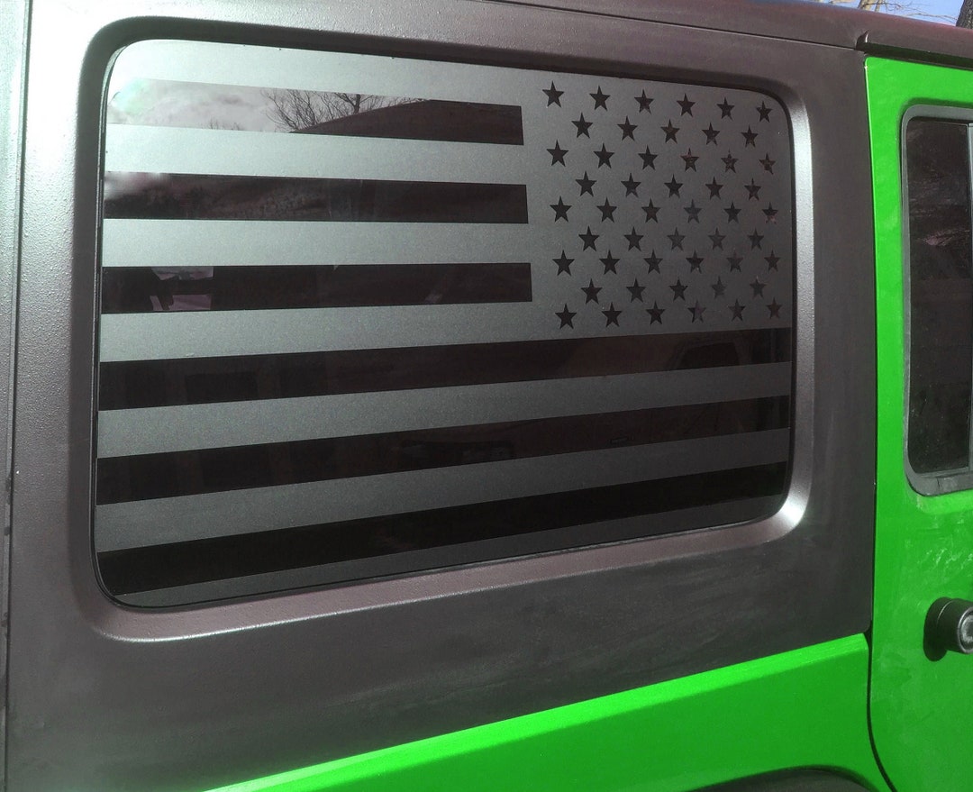 American Flag Vinyl Window Decals for 2018-2024 Jeep Wrangler 4-door JL ...