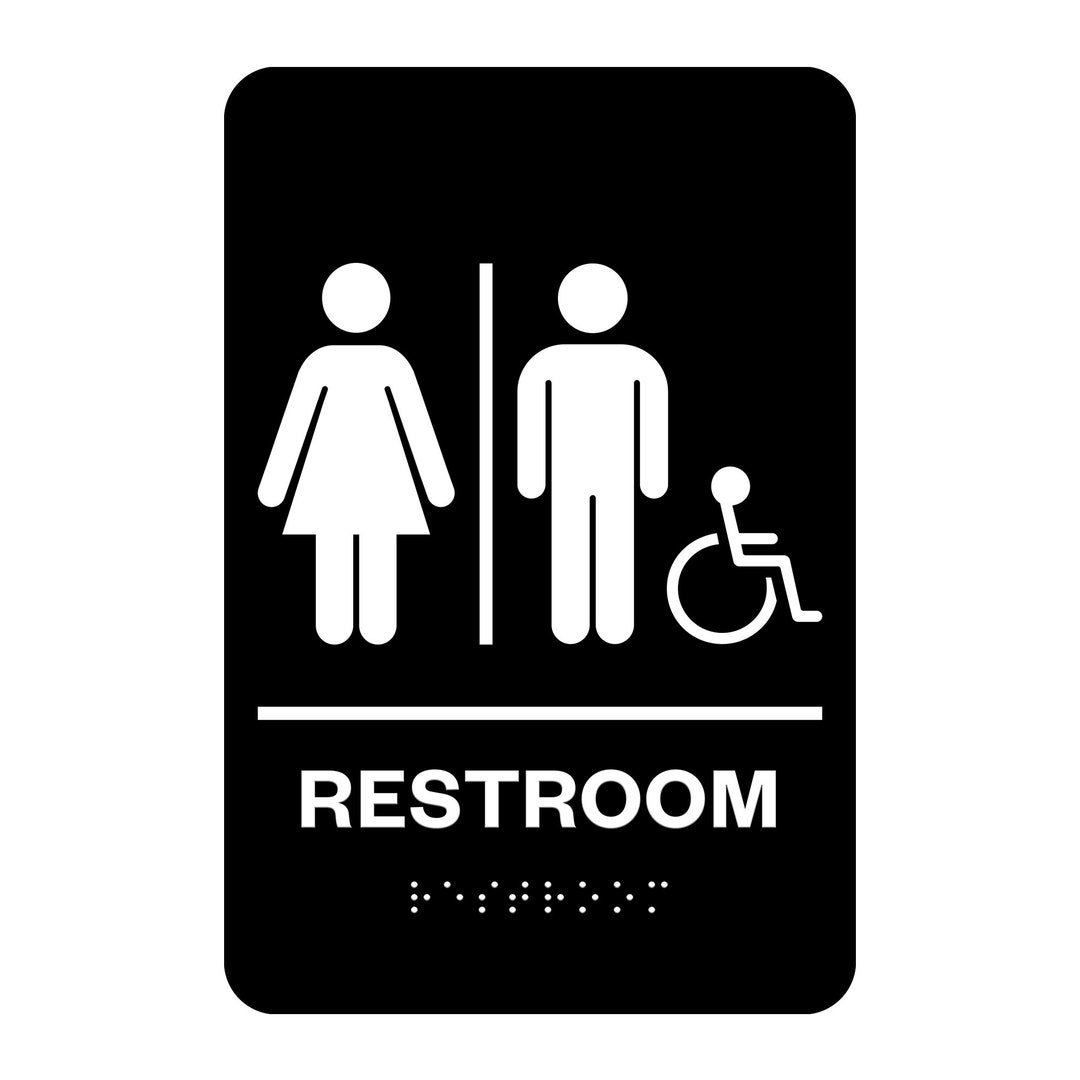 UNISEX HANDICAP Bathroom/restroom Sign W/ 2 Sided Tape ADA Compliant ...