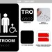 UNISEX HANDICAP Bathroom/restroom Sign W/ 2 Sided Tape ADA Compliant ...
