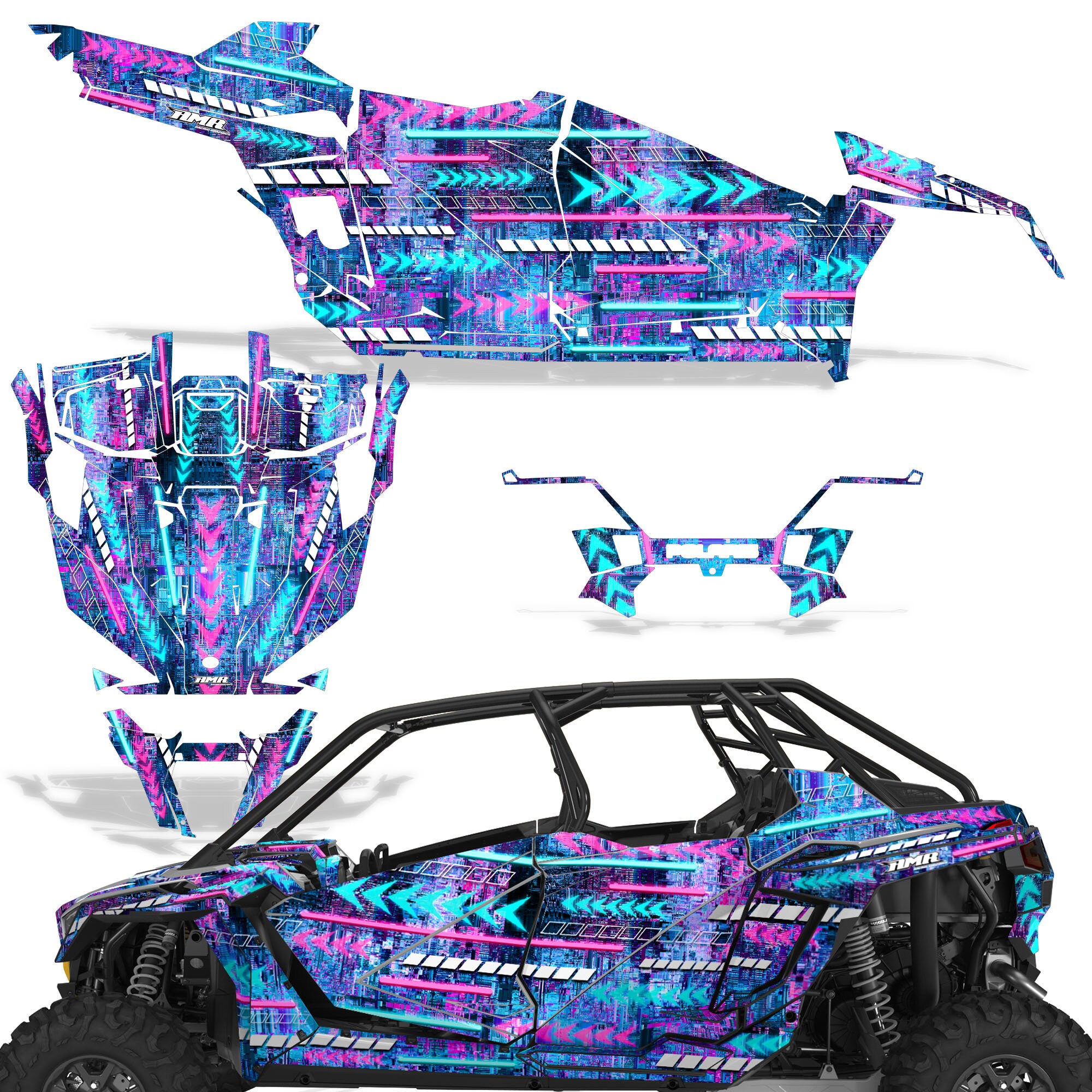 UTV Graphics Kit Sticker Decal Compatible With Polaris RZR Pro XP 4 ...