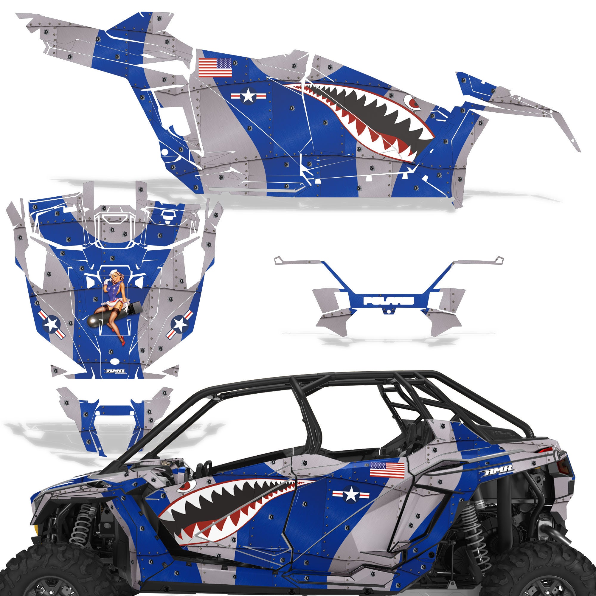 UTV Graphics Kit Sticker Decal Compatible With Polaris RZR Pro XP 4 ...