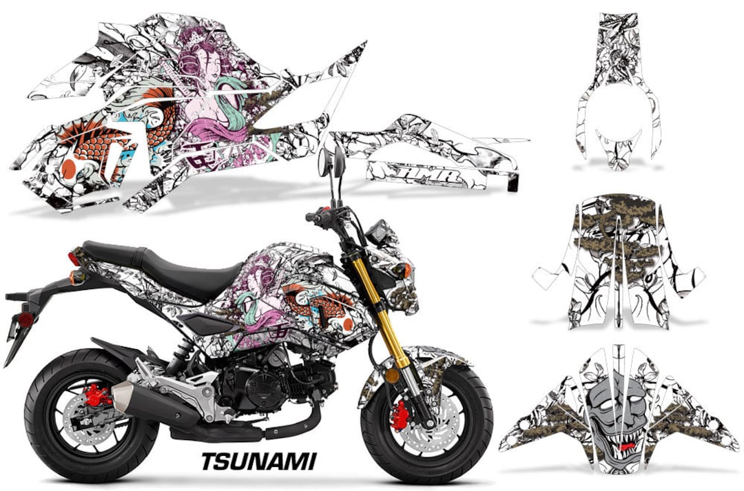 Graphics Full Decal Sticker Kit Wrap Compatible With Honda Grom 125 ...