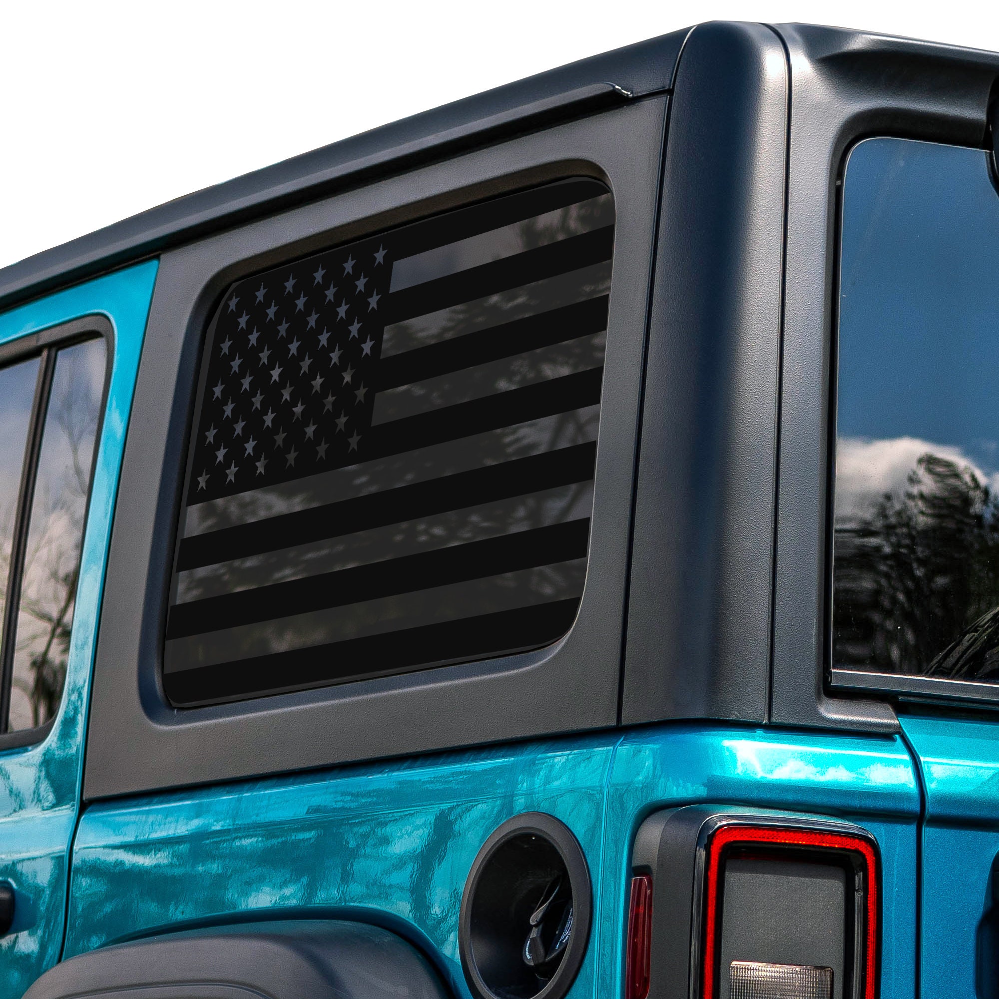 American Flag Vinyl Window Decals for 2018-2024 Jeep Wrangler 4-door JL ...