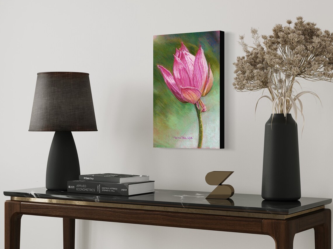 Beautiful Lotus Artwork, Lotus Print Wall Décor, 8x12 Canvas Print ...