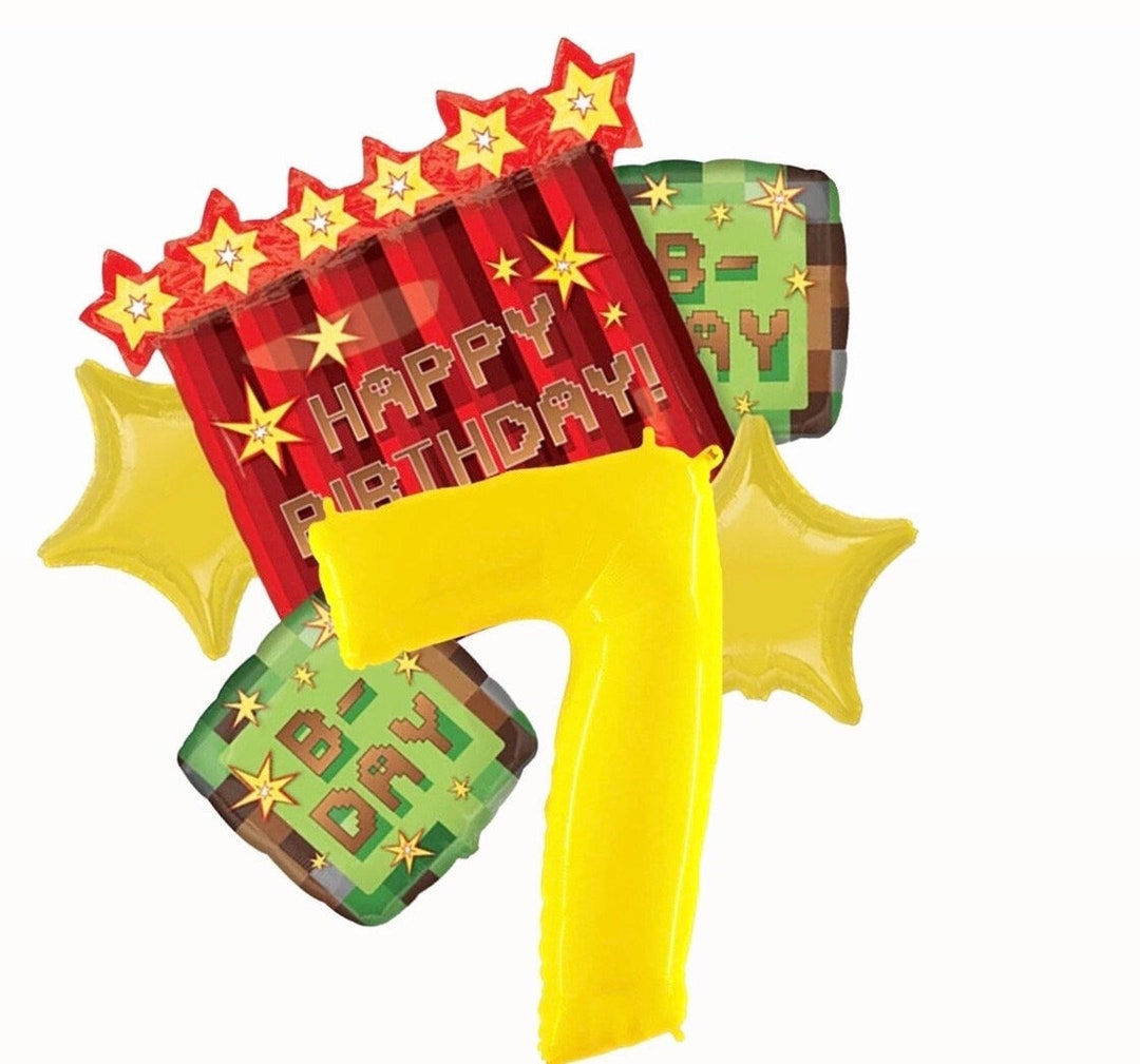 TNT Pixel Art Balloons Bouquet, Video Game Balloons for Kids, TNT ...