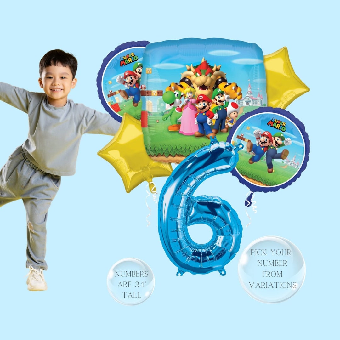 Super Mario Birthday Balloon Bouquet: Licensed Anagram Balloons - Etsy