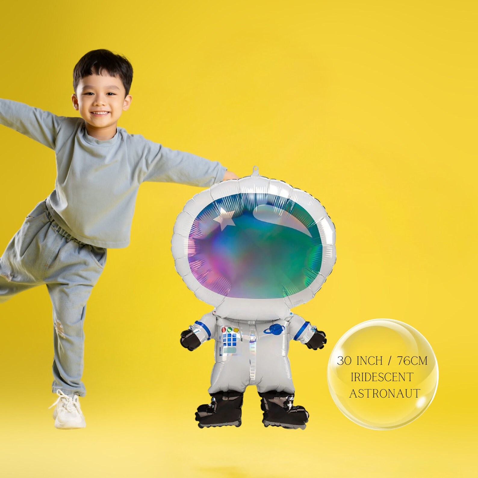 Astronaut Balloon Bouquet: Space Party Decor, Rainbow Number Balloons ...