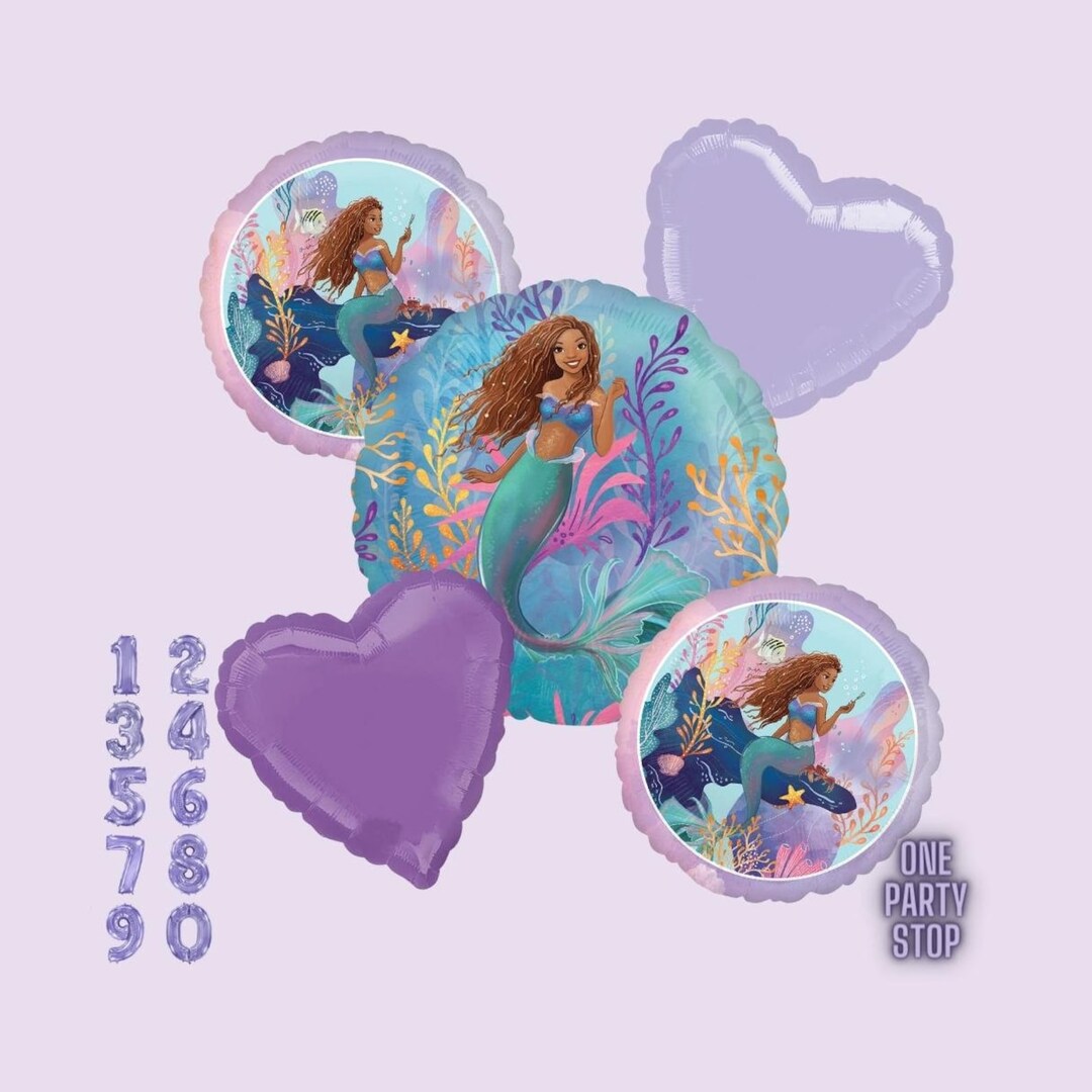 Little Mermaid Balloon Bouquet: Ariel Under the Sea Party Decor - Etsy