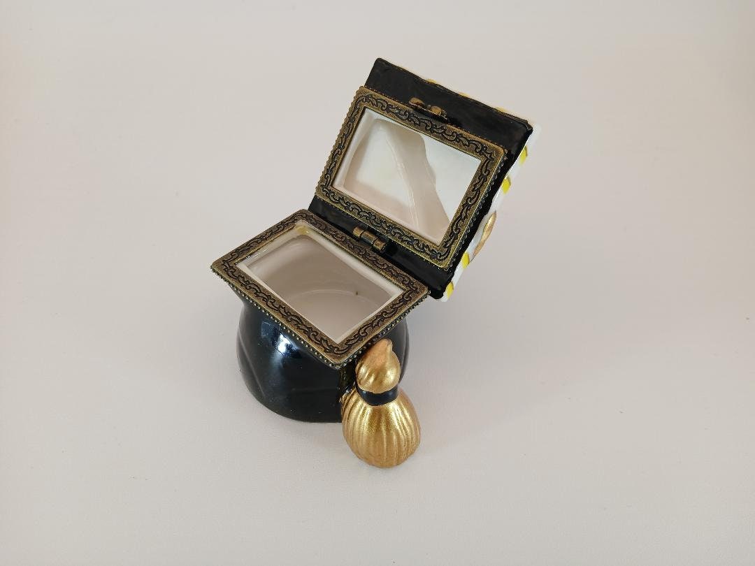 Graduation Hinged Trinket Box, Graduation Ring Box, Ceramic Hinged ...