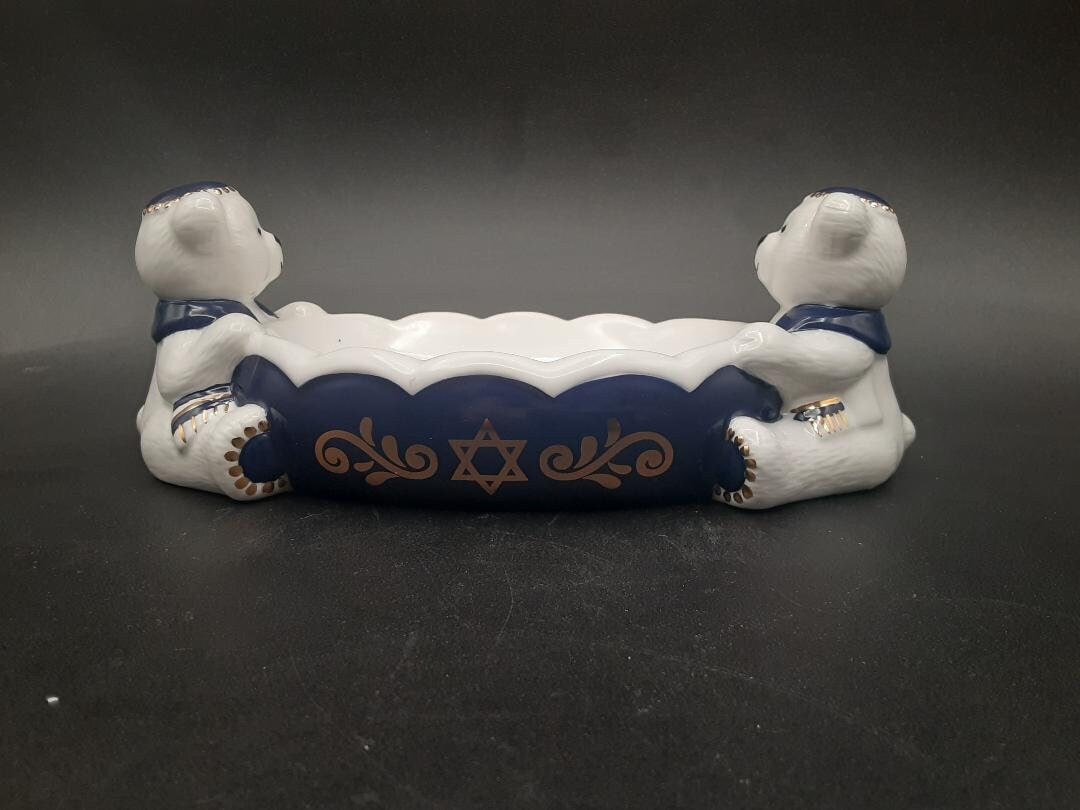 Polar Bears Wearing Yamakas Dish, Dish With Jewish Bears, Dish With ...