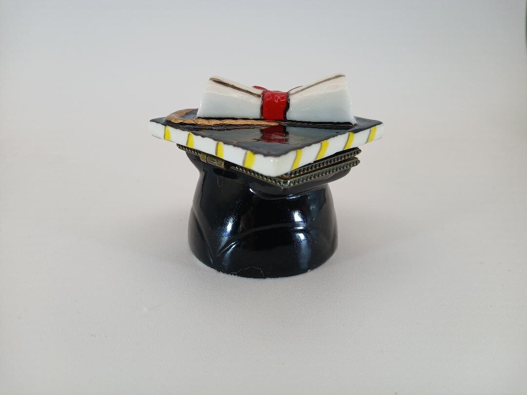 Graduation Hinged Trinket Box, Graduation Ring Box, Ceramic Hinged ...