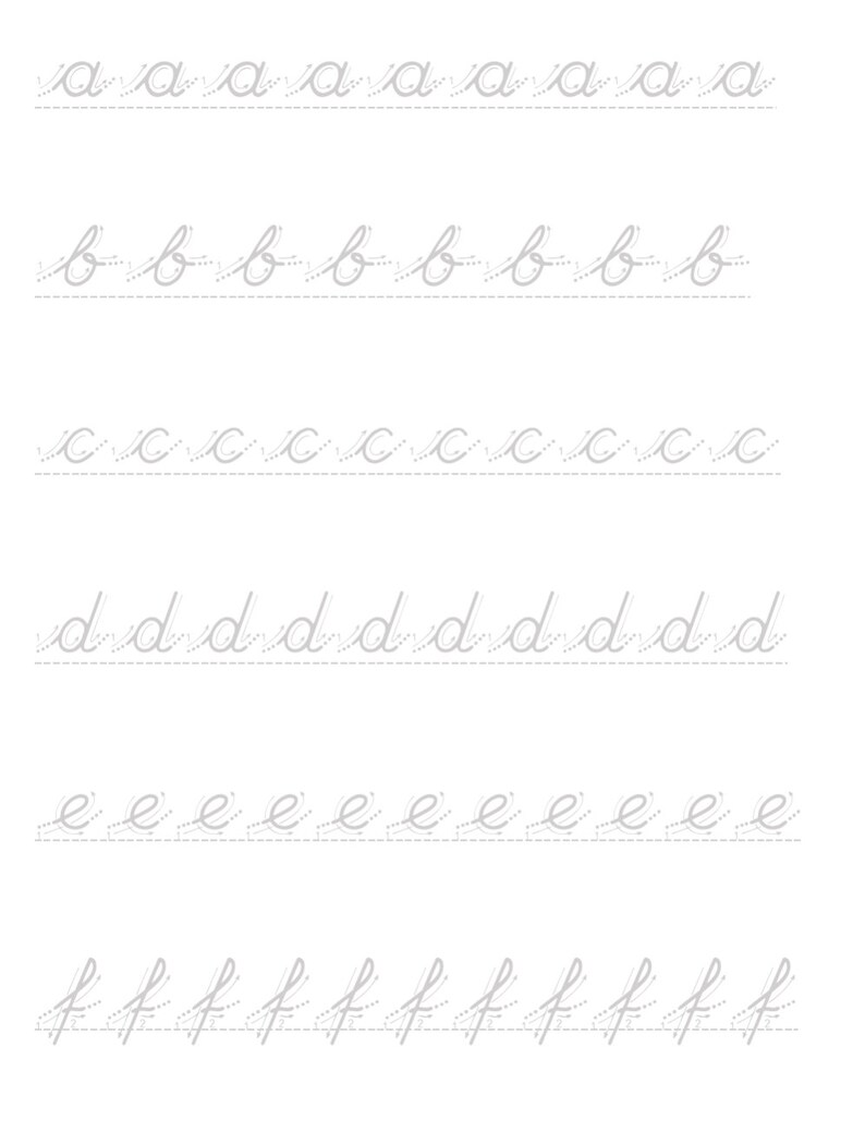 Printable Handwriting Cursive 61 Worksheets Alphabet Letters for Kids ...