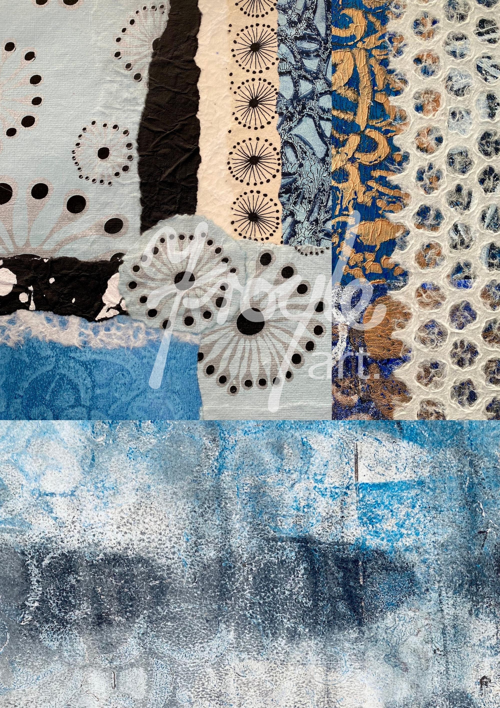 Abstract in Blue Digital Collage Paper Instant Download - Etsy