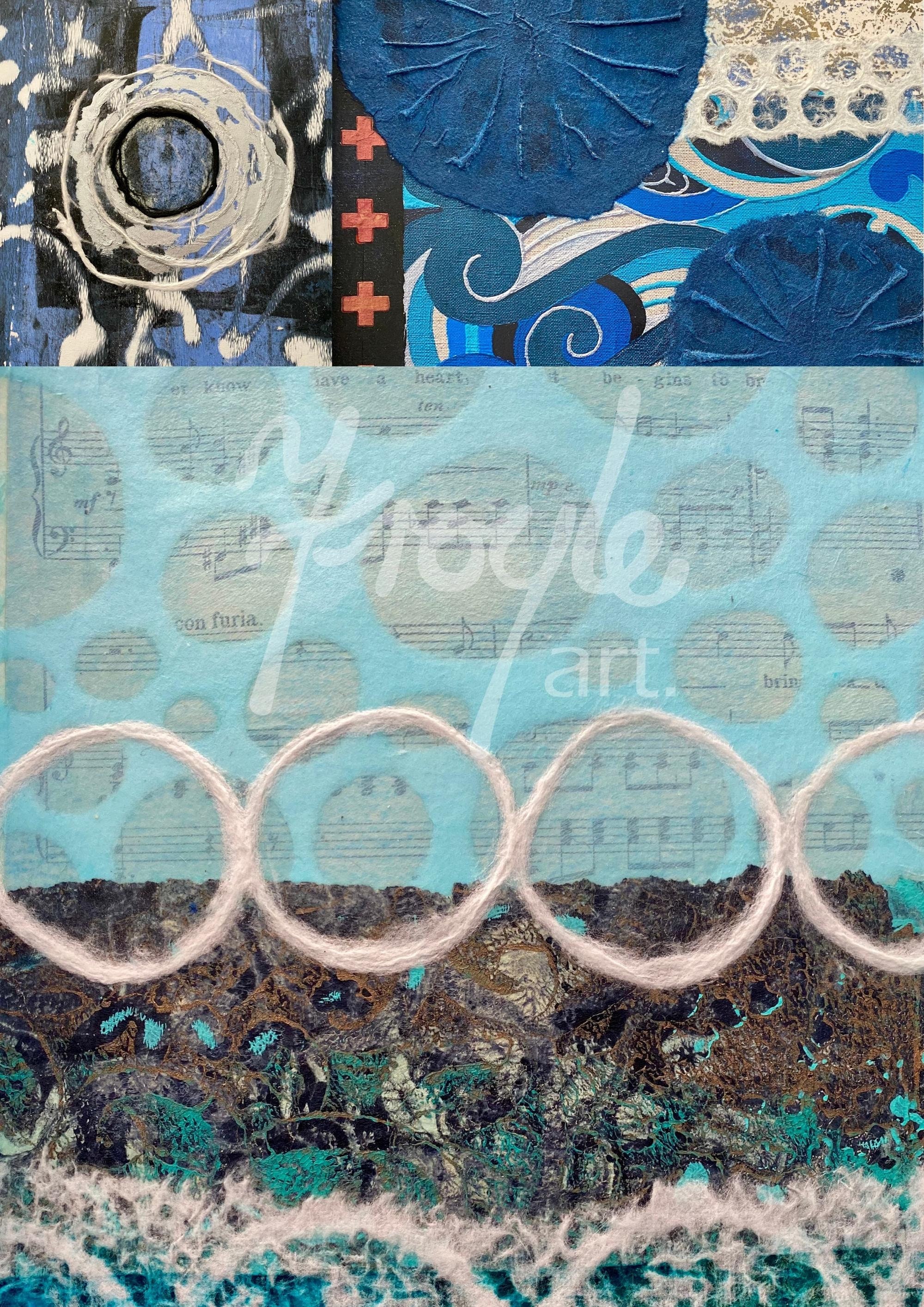 Abstract in Blue Digital Collage Paper Instant Download - Etsy