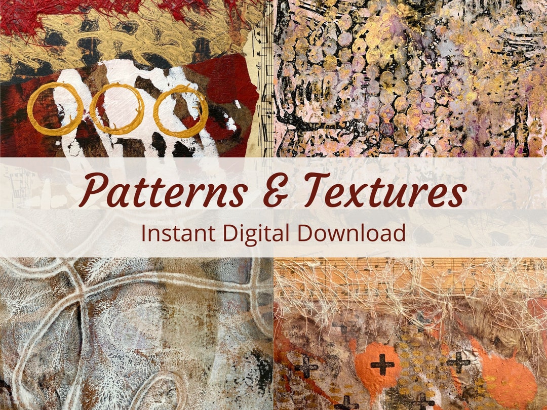 Patterns & Textures #1: Digital Collage Paper, Instant Download ...