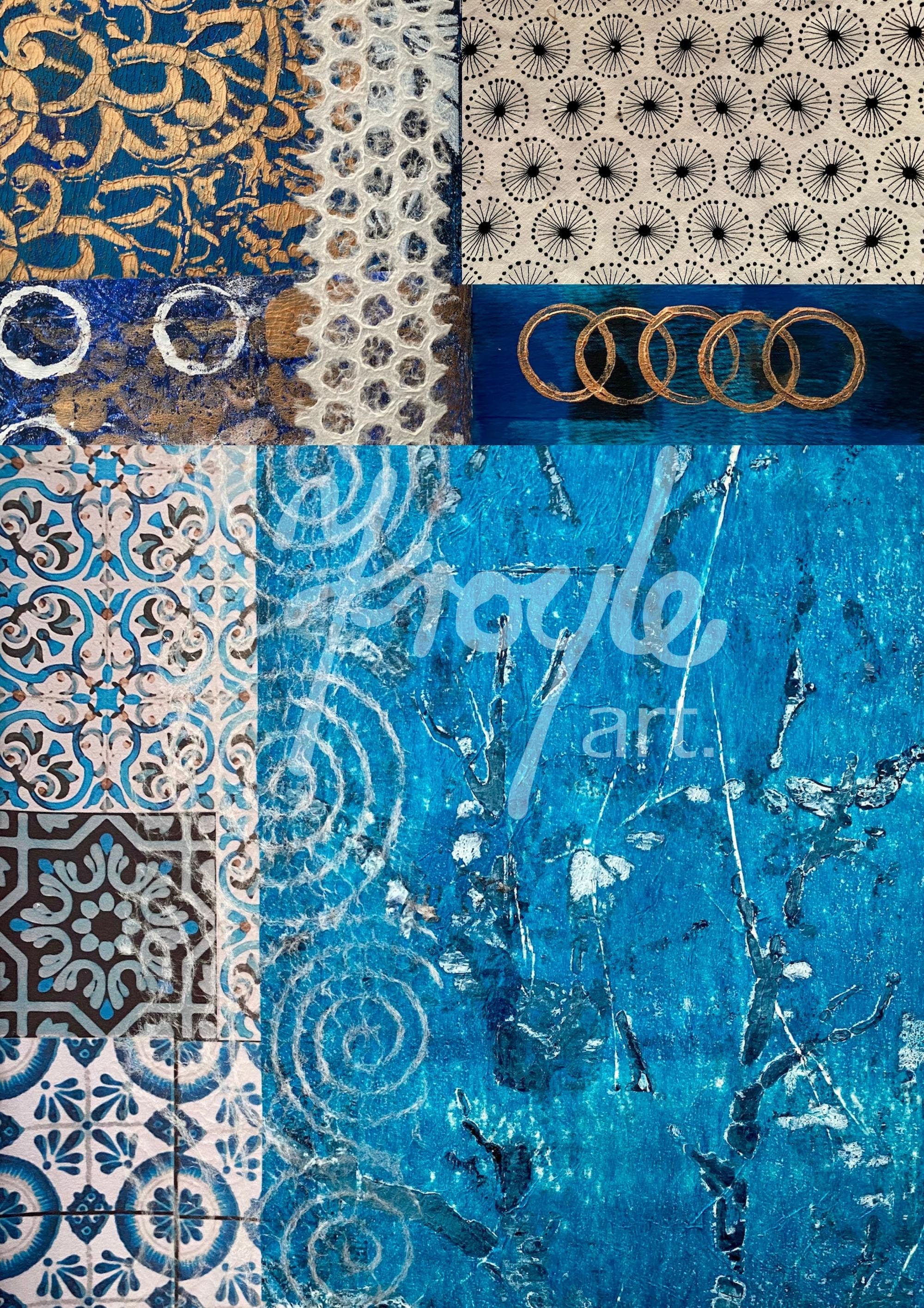 Abstract in Blue Digital Collage Paper Instant Download - Etsy