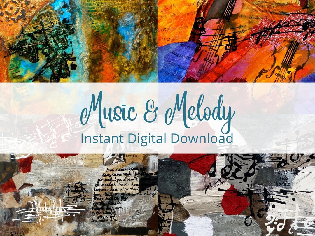 Music & Melody Digital Collage Paper, Instant Download Printable, Art ...