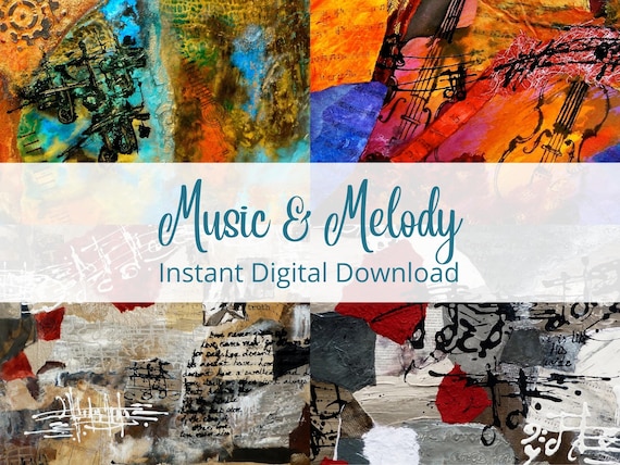 Music & Melody Digital Collage Paper Instant Download - Etsy
