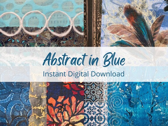 Abstract in Blue Digital Collage Paper Instant Download - Etsy