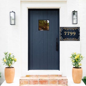 Metallic Antique Design Door Number Sign With Customizable Colors and ...