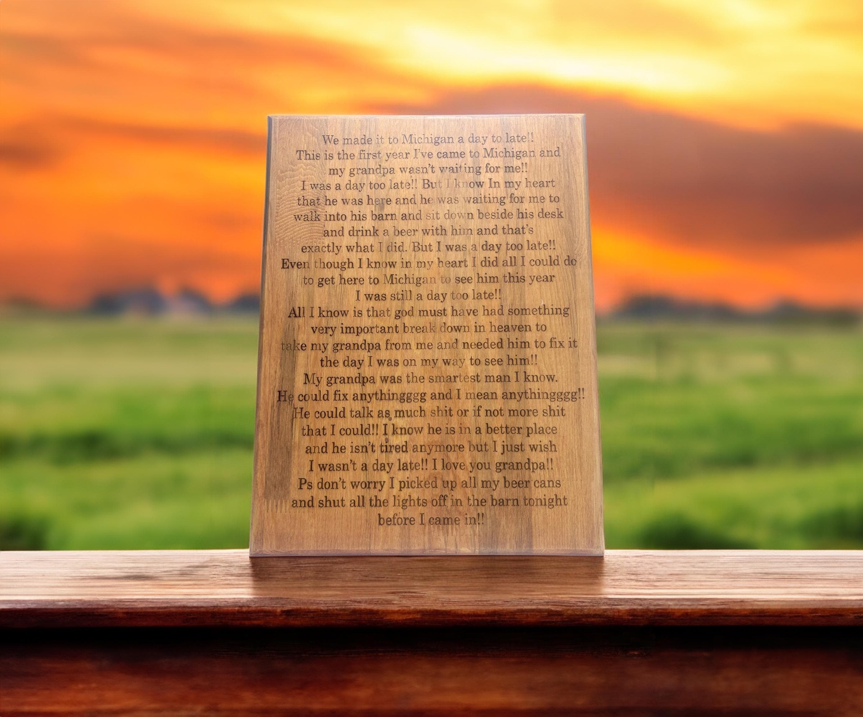 Personalized Dark Oak Poem Plaque – Gift for Wedding, Anniversary, or ...