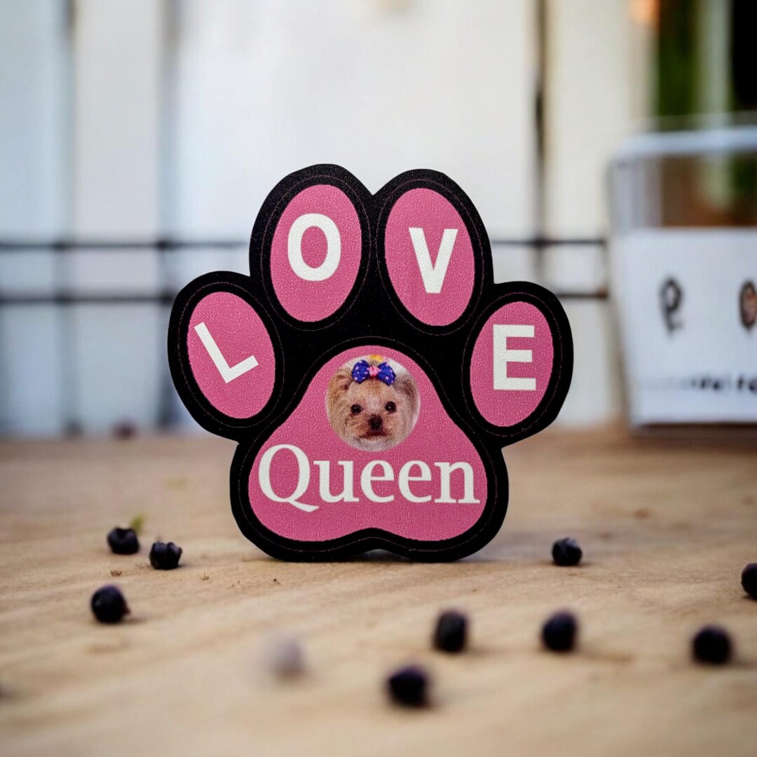 Customizable Picture Wooden Dog Name Holder, Dog Kennel Sign ...