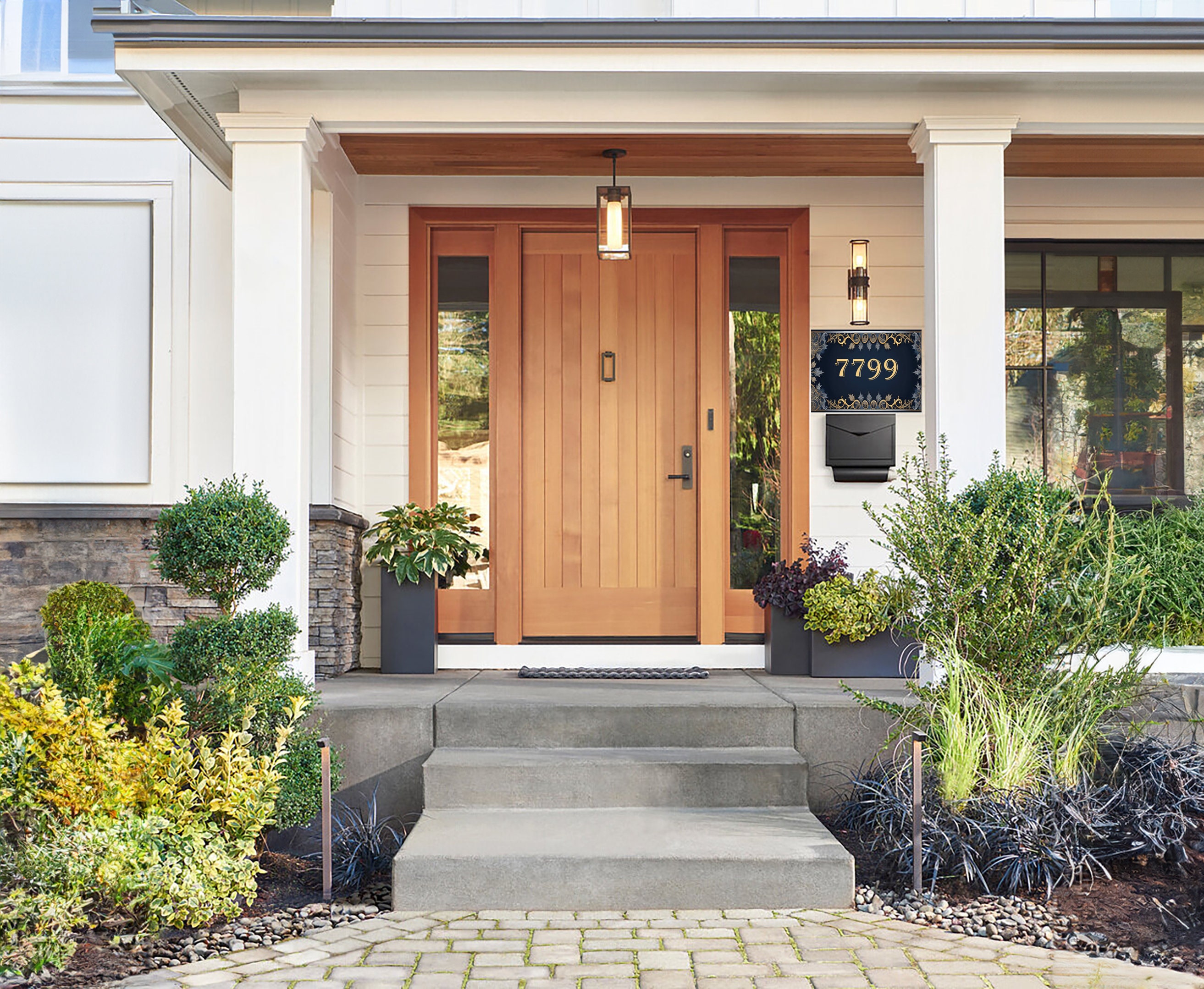 Metallic Antique Design Door Number Sign With Customizable Colors and ...