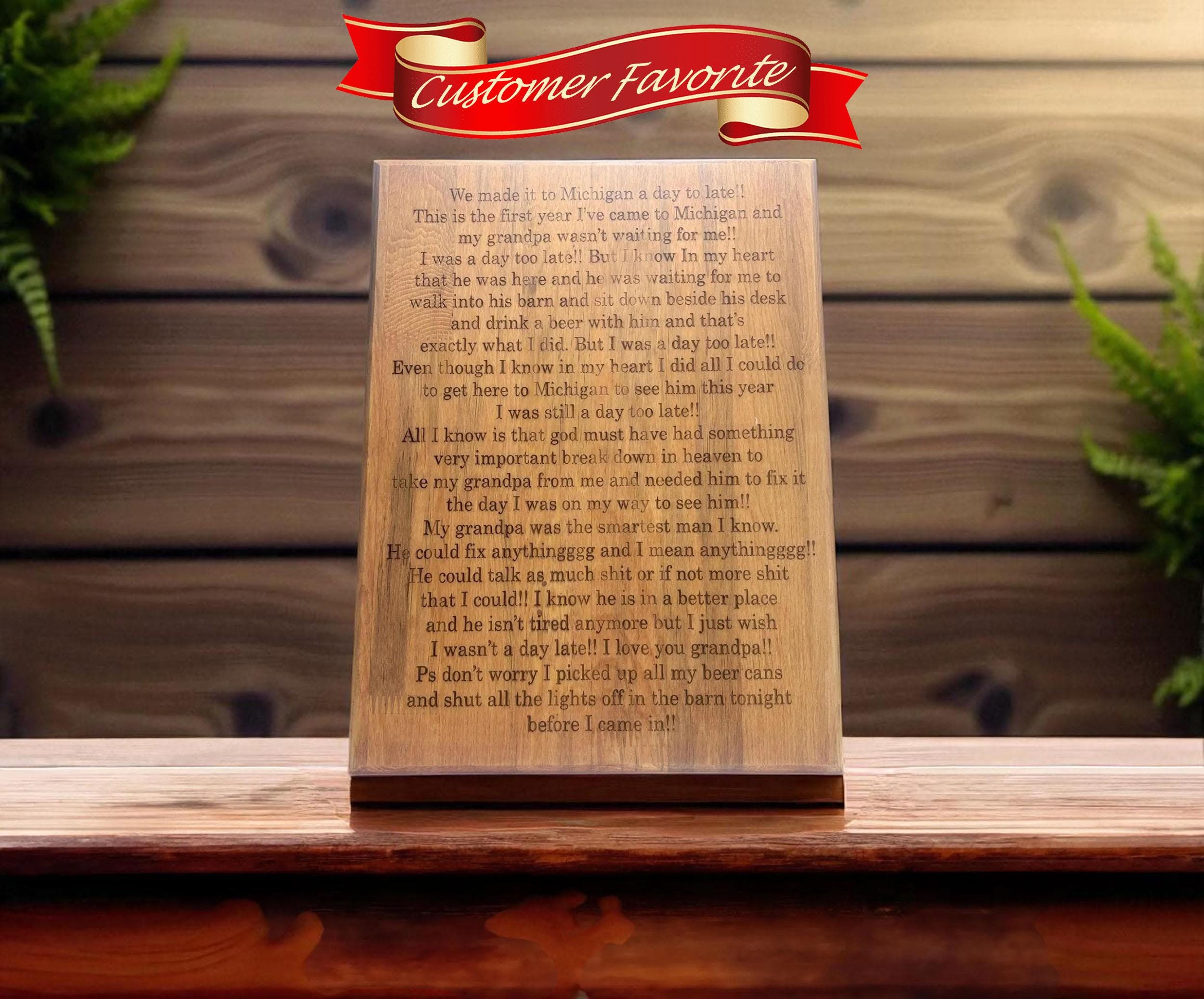 Personalized Dark Oak Poem Plaque – Gift for Wedding, Anniversary, or ...