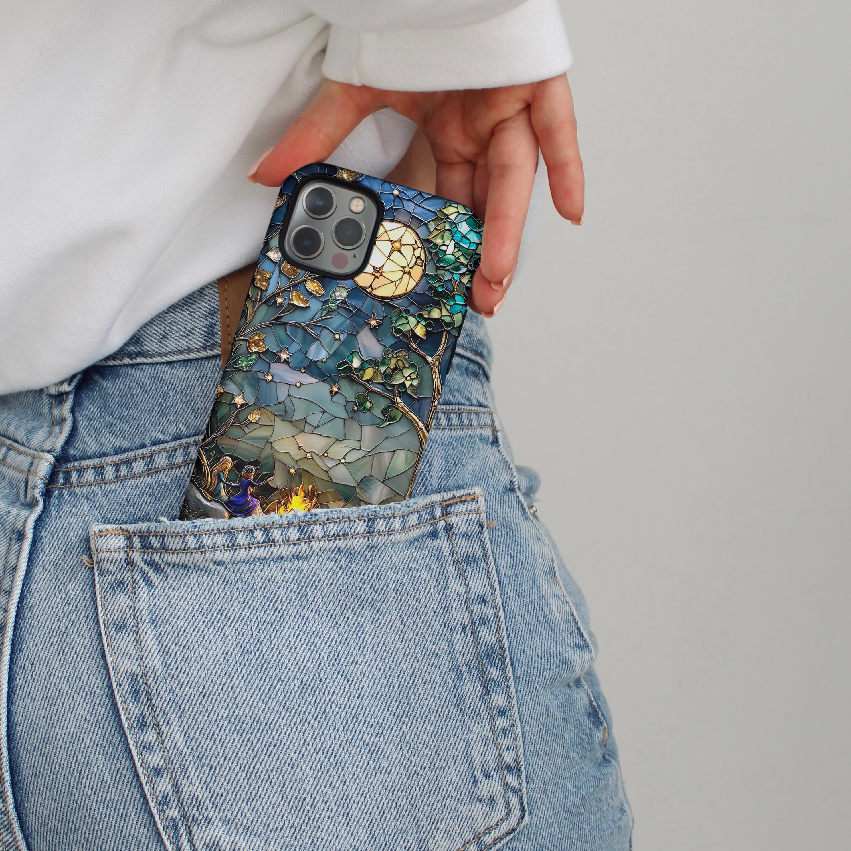 Stained Glass Boho Hippy Campfire Tough Phone Case for iPhone Galaxy ...
