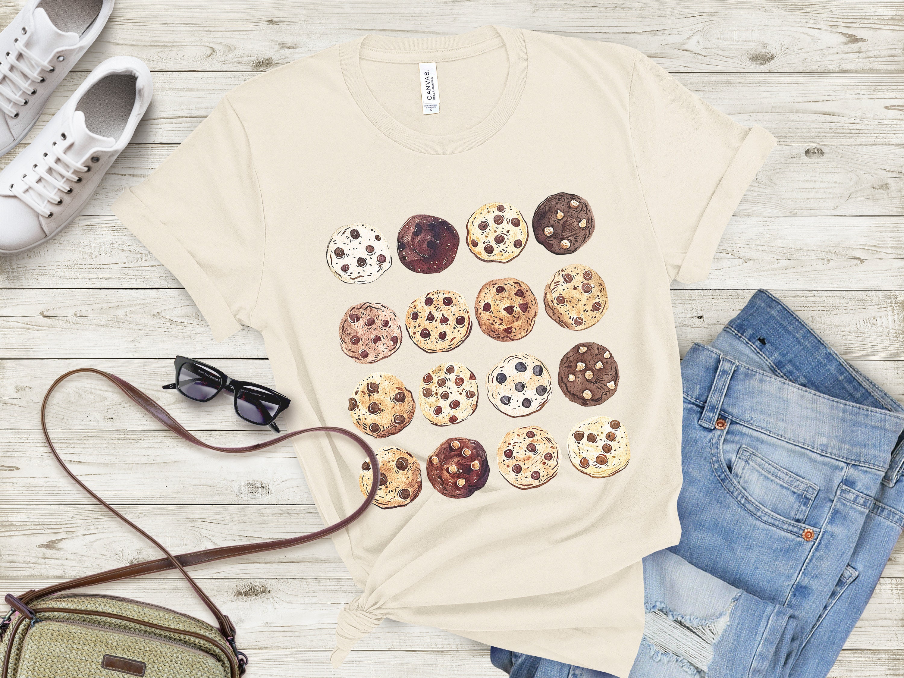 Vintage Cookies Collage Tshirt, Cookie Lover Shirt, Chocolate Chip ...