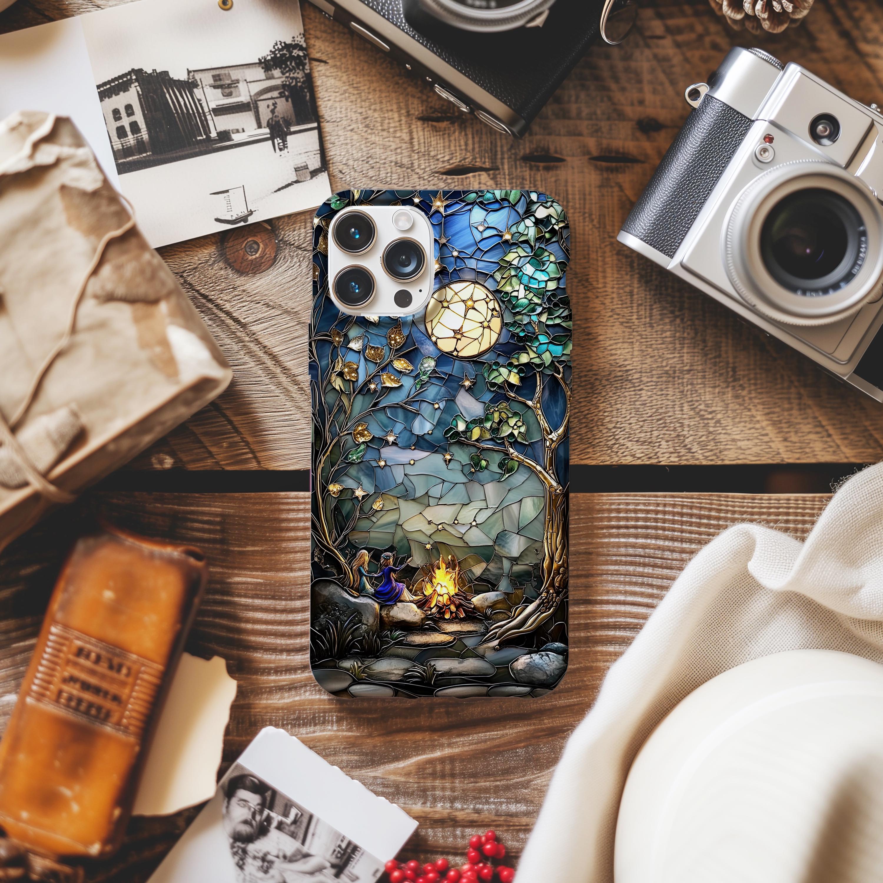 Stained Glass Boho Hippy Campfire Tough Phone Case for iPhone Galaxy ...