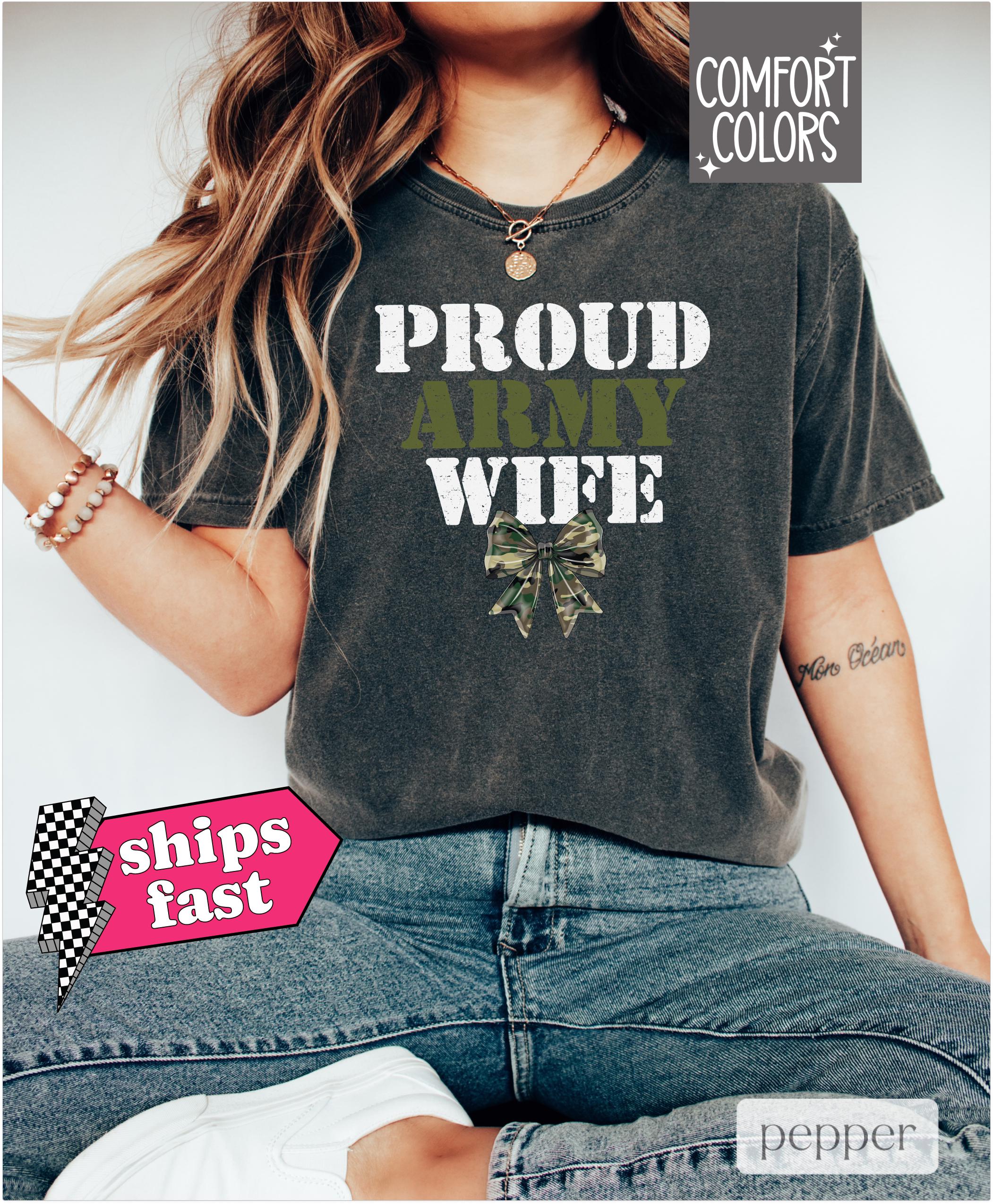 Custom Proud Army Wife Shirt, Personalized Army Solider Family Shirt ...