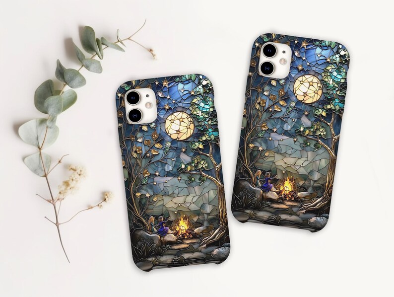 Stained Glass Boho Hippy Campfire Tough Phone Case for iPhone Galaxy ...