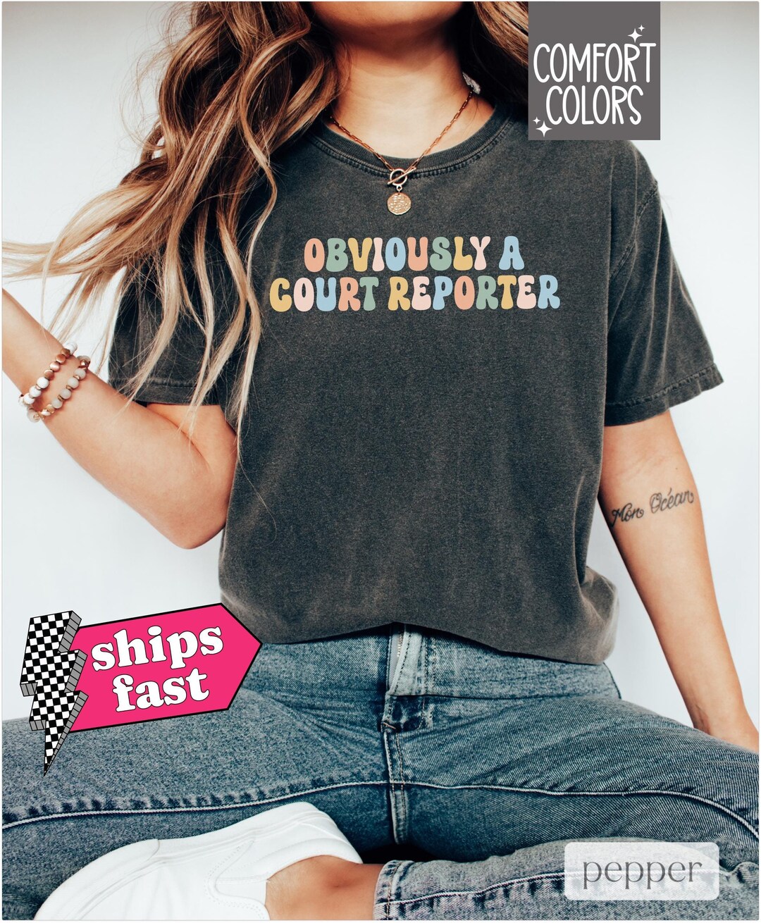 Obviously A Court Reporter Comfort Colors Shirt, Funny Sarcastic ...