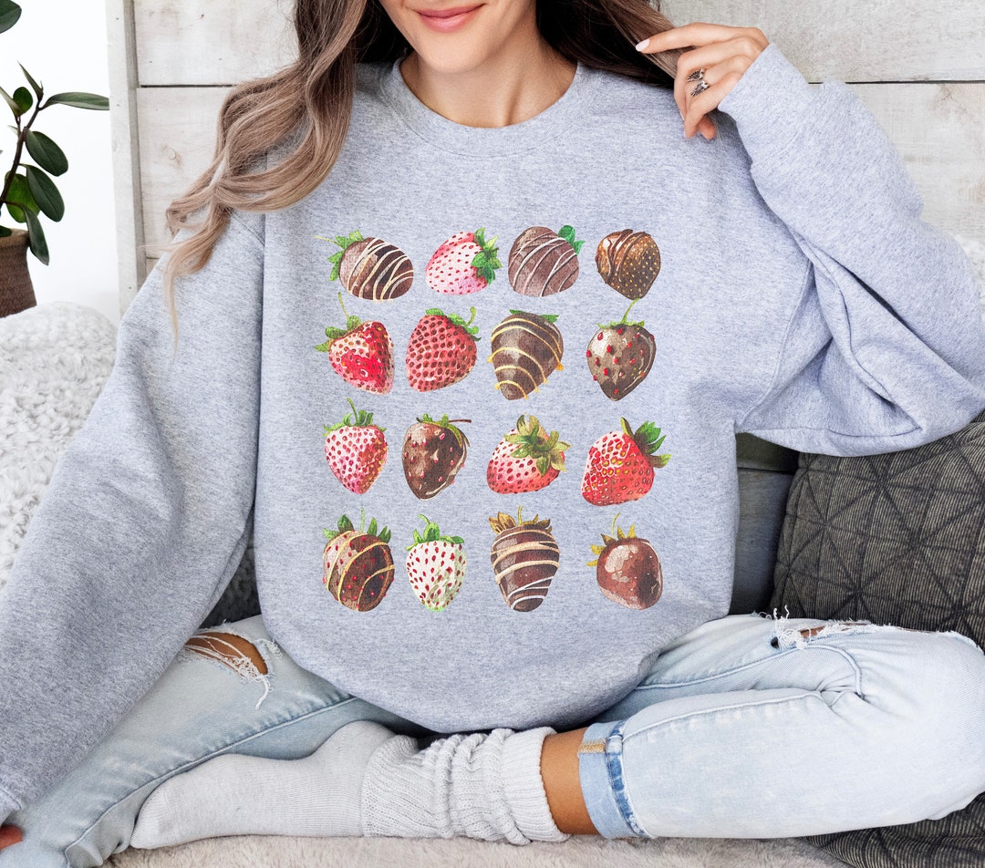 Chocolate Strawberry Sweatshirt, Vintage Sweet Treat Sweater, Berry ...