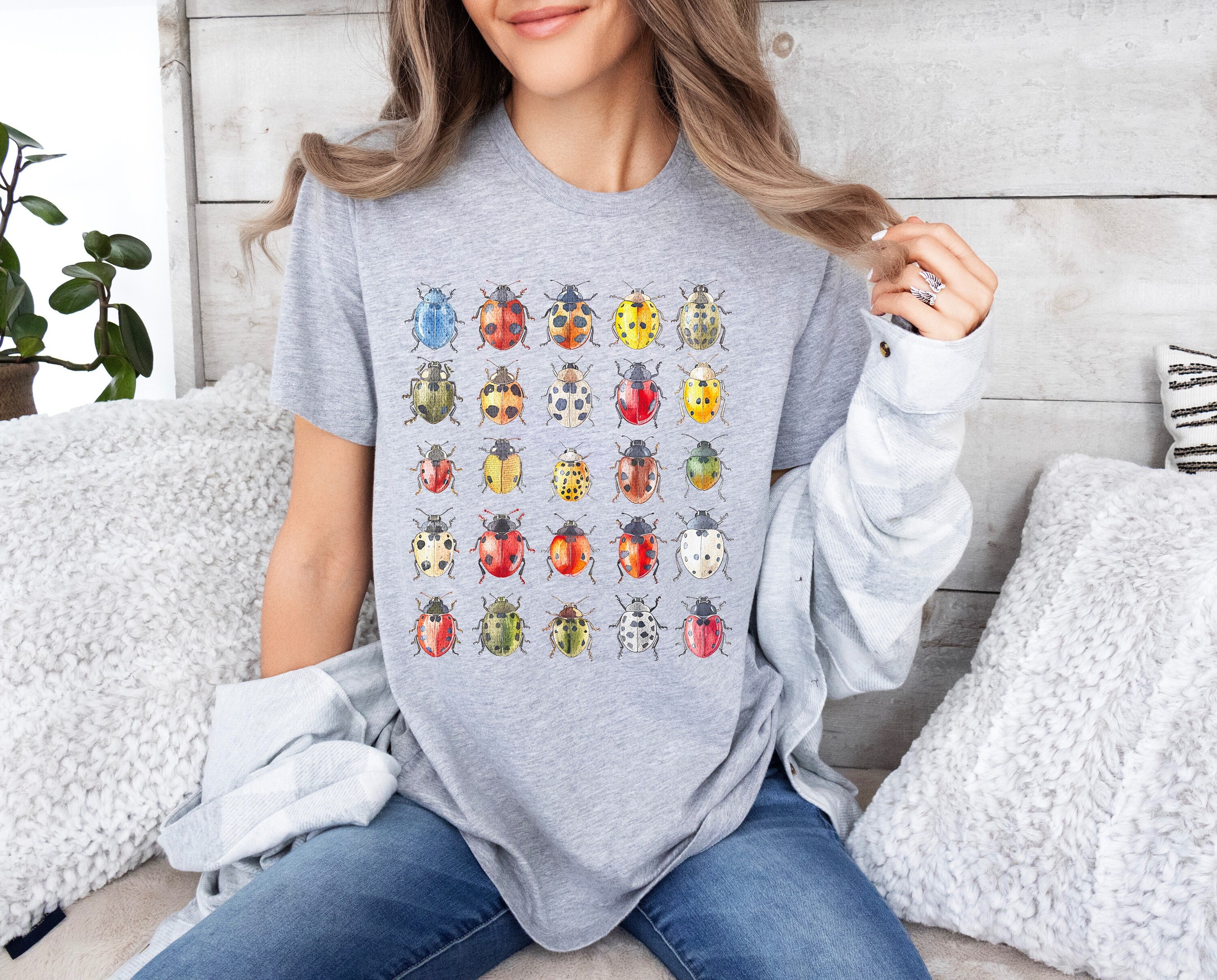 Insect Lover Tshirt, Beetle Shirt, Ladybug Art Top, Watercolor Design ...