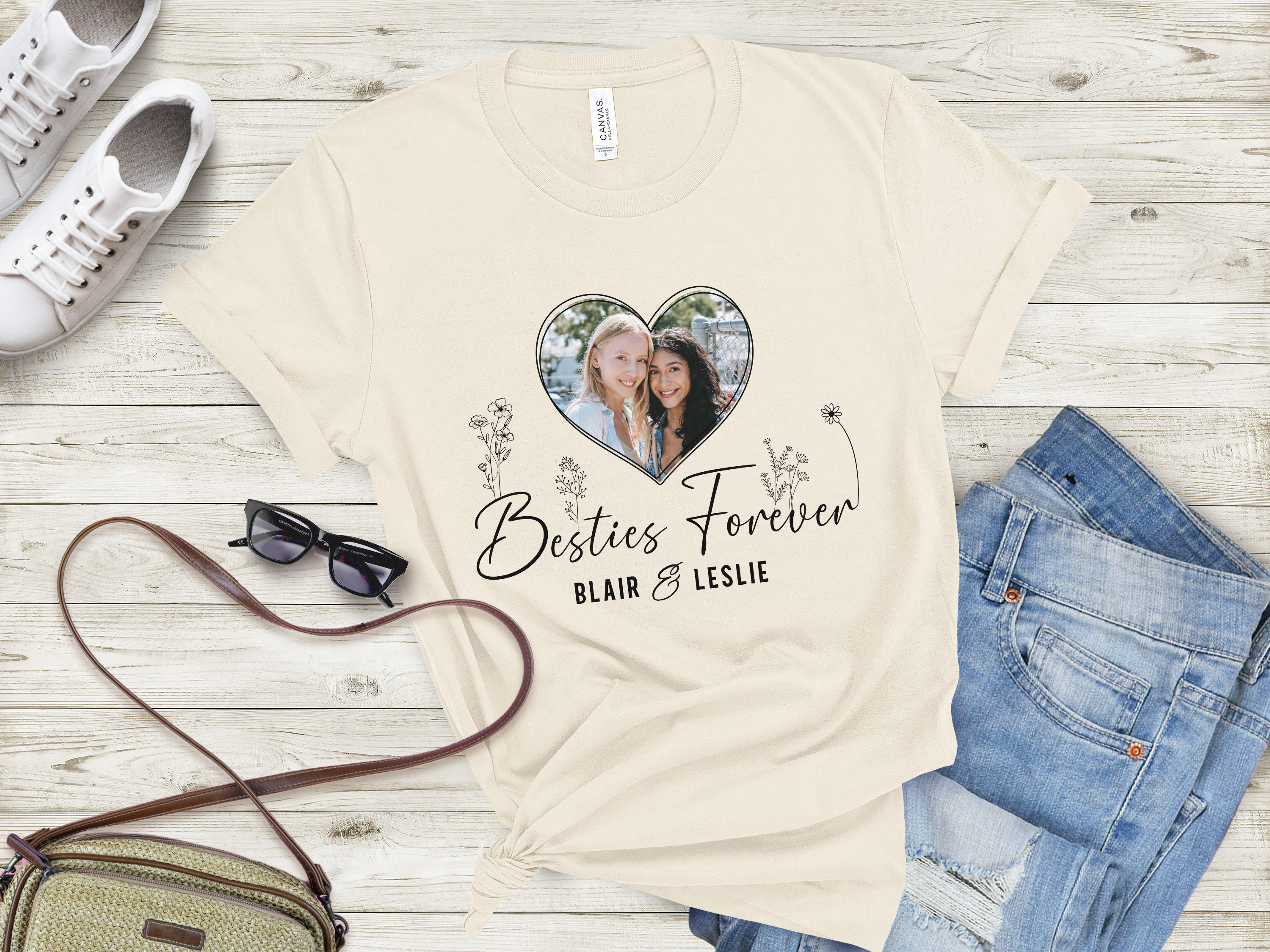 Personalized Matching Bestie Shirt With Photo | Sisters Matching Tee ...