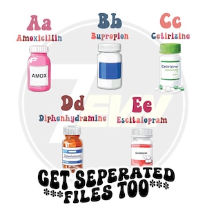 Pharmacy Alphabet PNG Printable Digital File, Pharmacist Technician ...