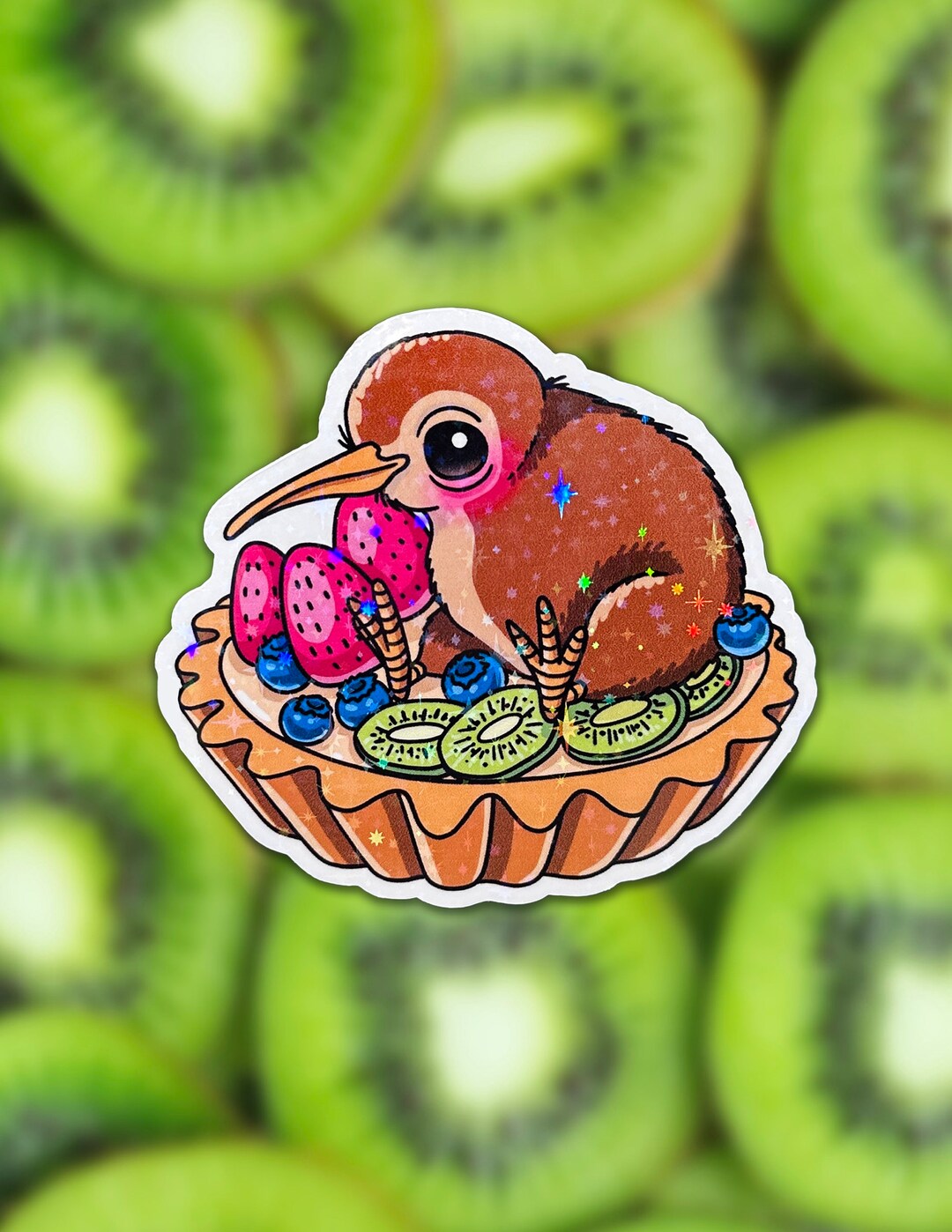 Kiwi Tarte Holographic Rainbow Sticker - Etsy