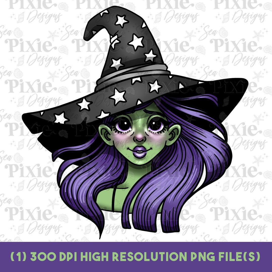 Cute Witch Halloween PNG File Instant Download Cute Kawaii High ...