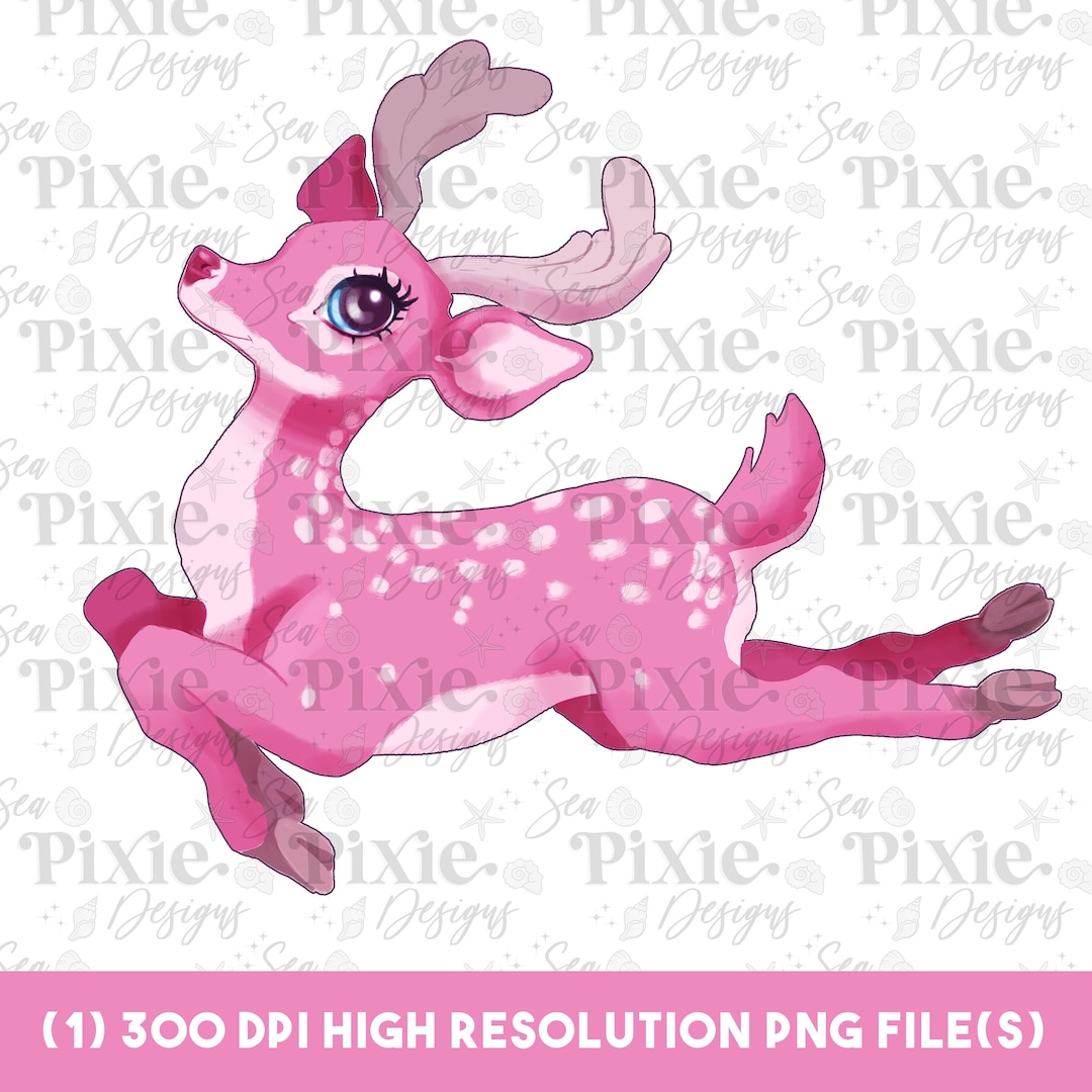 Merry Christmas Pink Reindeer Winter Instant Download High Resolution ...